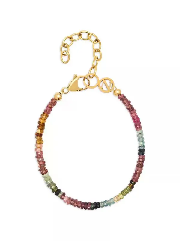 NIALAYA JEWELRY Tourmaline Beaded Bracelet - Gold