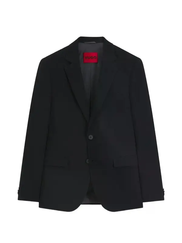 Hugo Single-breasted Notched-lapels Blazer - Black
