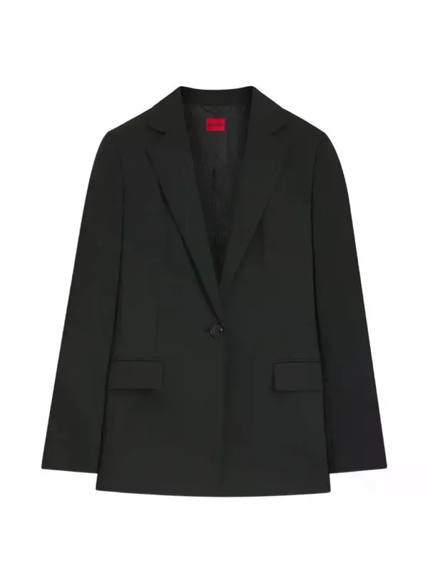 Hugo Single-breasted Notched Lapel Blazer - Black