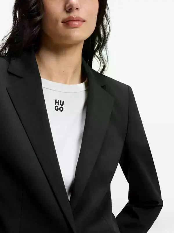 Hugo Single-breasted Notched Lapel Blazer - Black