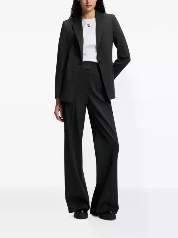 Hugo Single-breasted Notched Lapel Blazer - Black