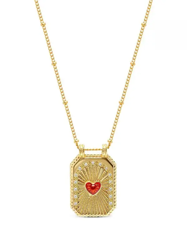NIALAYA JEWELRY Tone Heart Motif Pendant Necklace - Gold