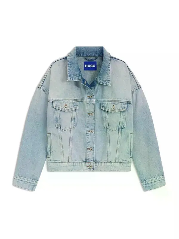 Hugo Drop Shoulder Faded Effect Denim Jacket