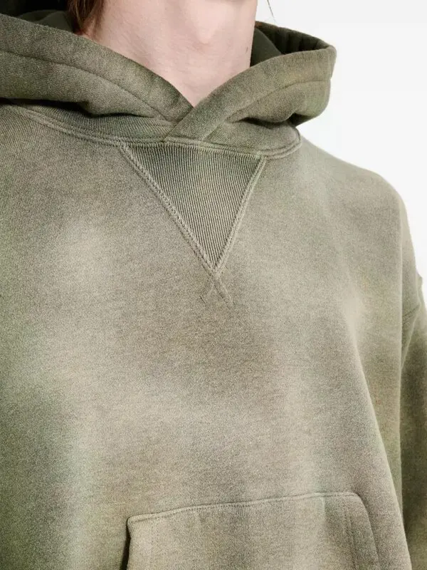 TAIGA TAKAHASHI Bleached Effect Hoodie With Elbow Patches