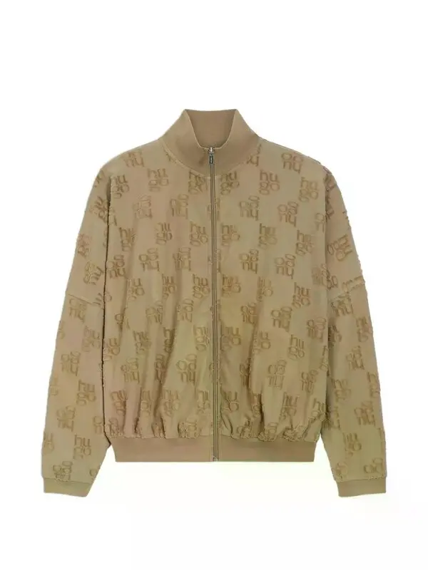 Hugo Logo Embossed Zip-up Sweatshirt