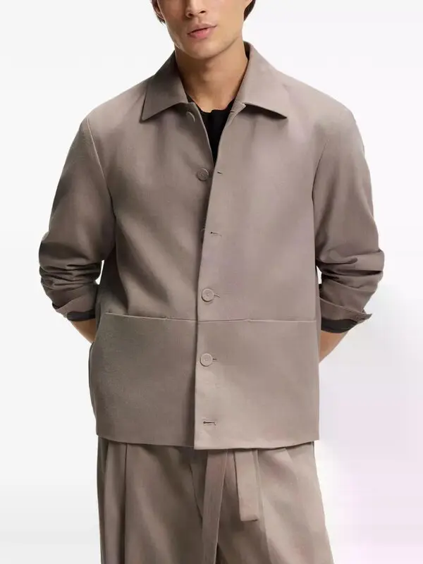 Hugo Button-up Patch-pocket Shirt Jacket