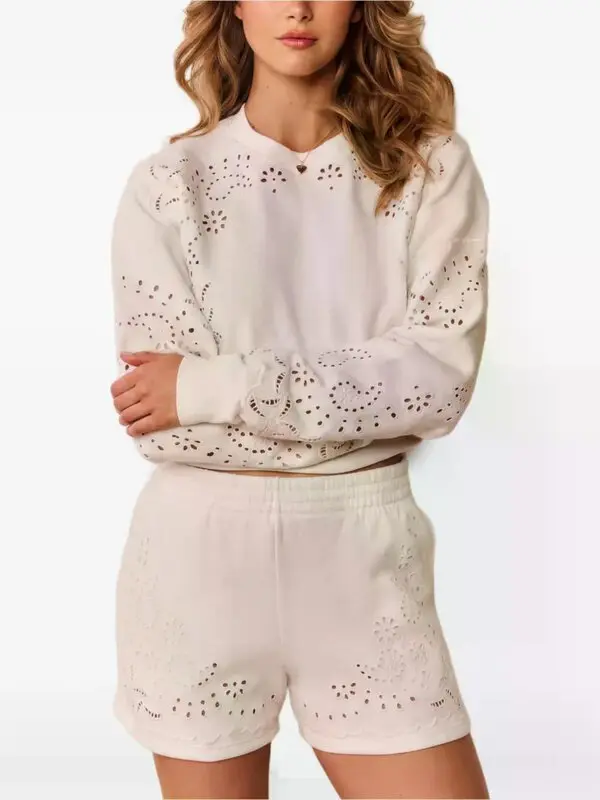 LoveShackFancy Abrah Broderie-anglaise Scalloped-hem Shorts