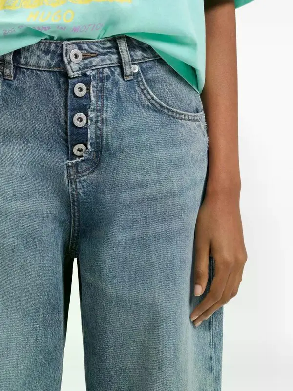 Hugo Button-fly Faded Jeans