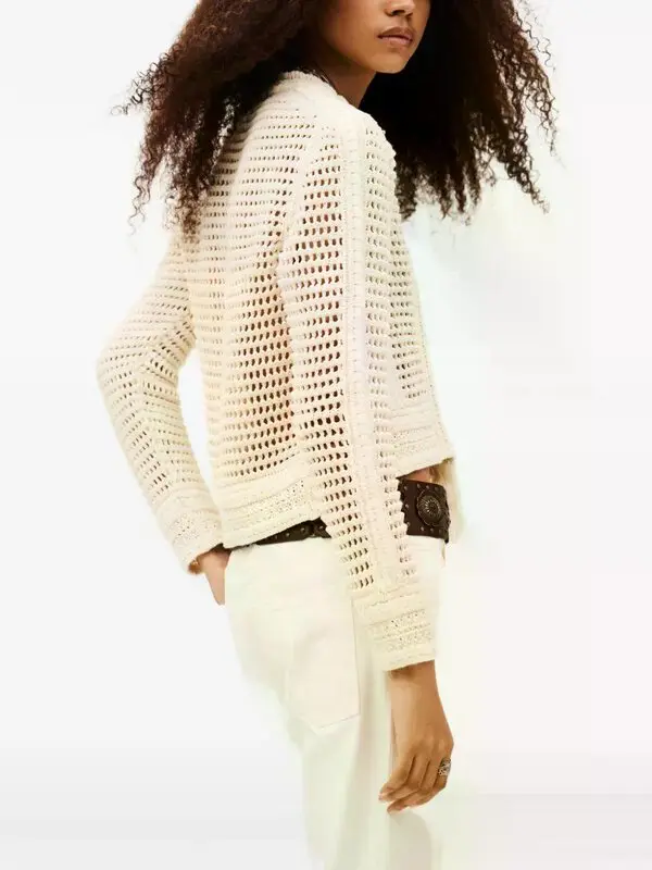 Ba&sh Open-knit Fringe Cardigan