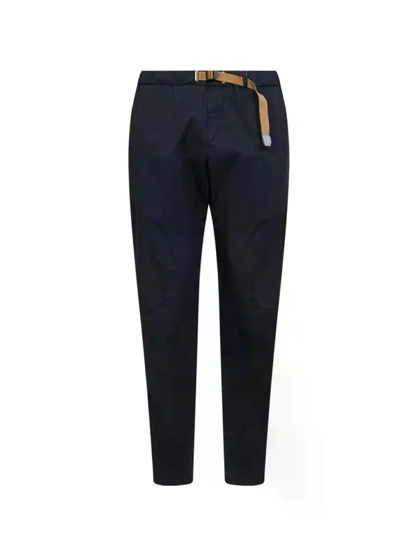 WHITE SAND Belted Tapered-leg Trousers - Blue