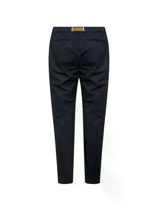 WHITE SAND Belted Tapered-leg Trousers - Blue