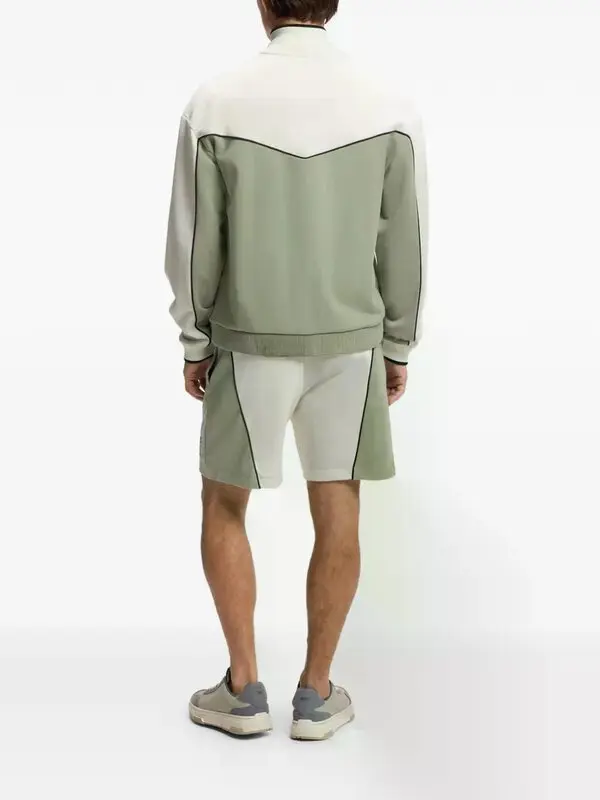 Hugo Colour-block Zip-up Sweatshirt With Logo Detail