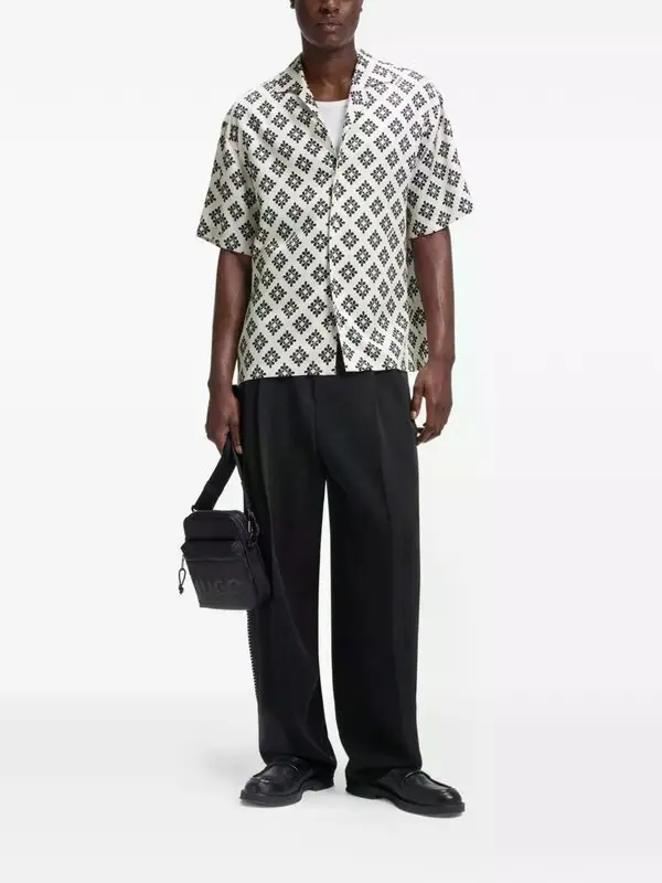 Hugo Geometric-print Short-sleeve Shirt