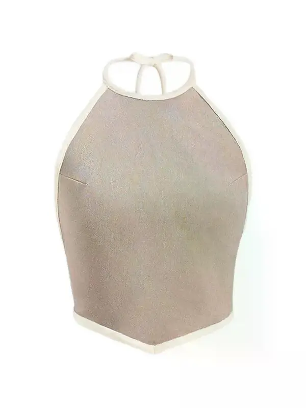 Manière De Voir Asymmetrical Halter Neck Sleeveless Top - Neutrals