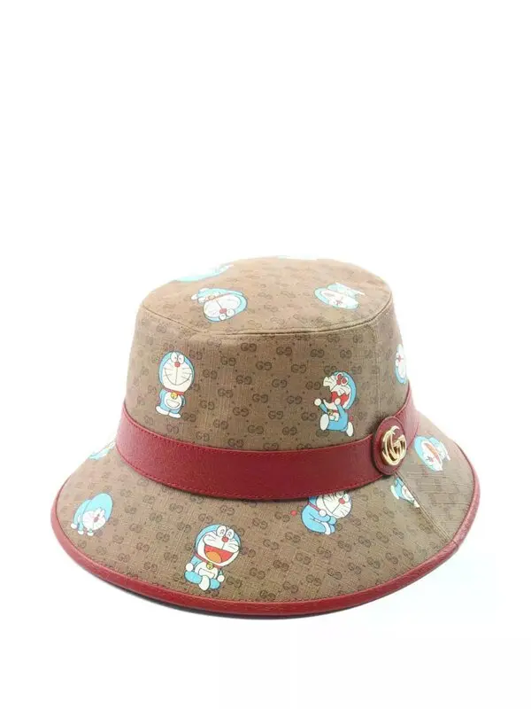 Gucci X Doraemon Gg Bucket Hat - Brown