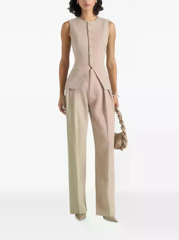 Manière De Voir Tailored Crew Neck Waistcoat - Neutrals