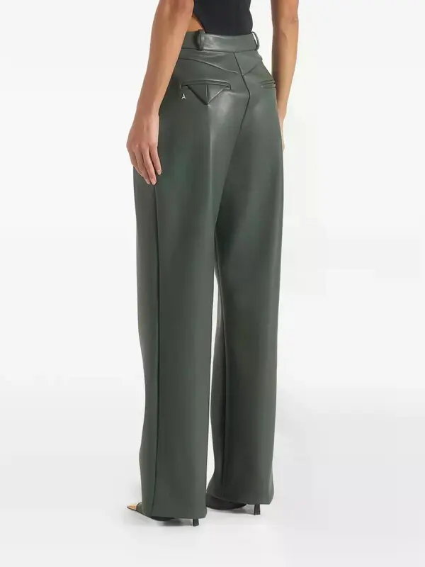 Manière De Voir Leather Twin Pleat Trousers