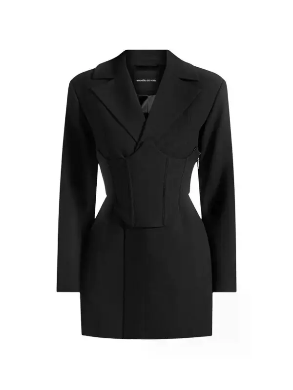 Manière De Voir Lacey Corset Detail Mini Dress - Black