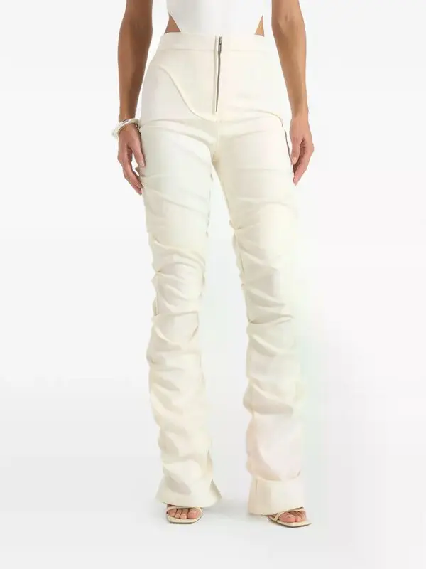 Manière De Voir Ruched Detail Trousers - Neutrals