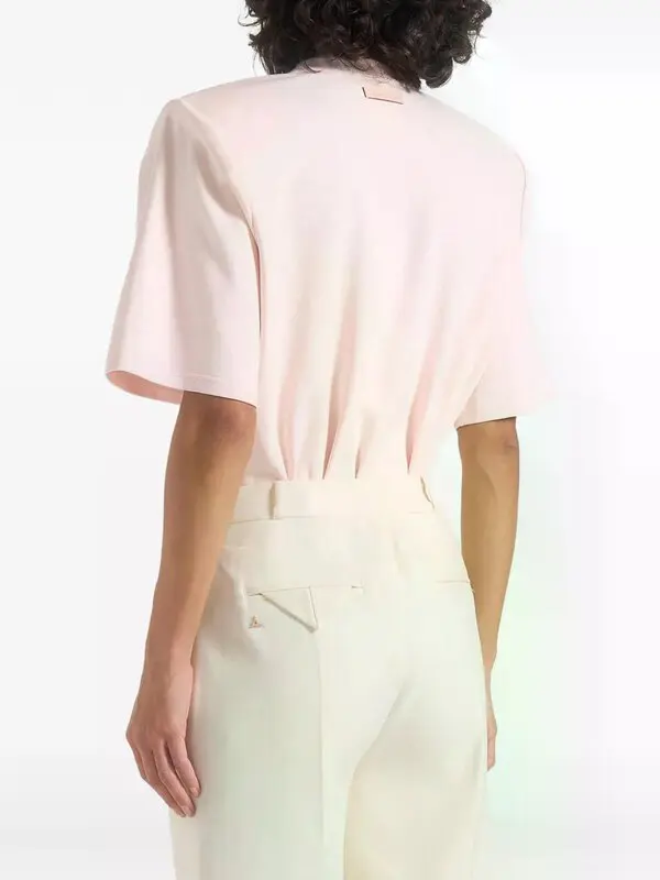 Manière De Voir Wide Shoulder Bodysuit T-shirt - Pink