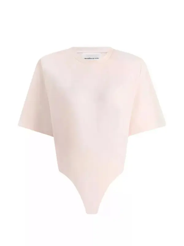 Manière De Voir Wide Shoulder Bodysuit T-shirt - Pink