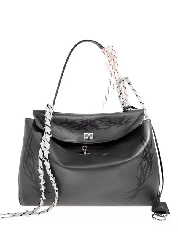 Balenciaga Rodeo Leather Tote Bag - Black