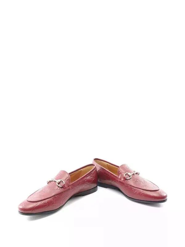 Gucci Bordeaux Leather Horsebit Loafers - Red
