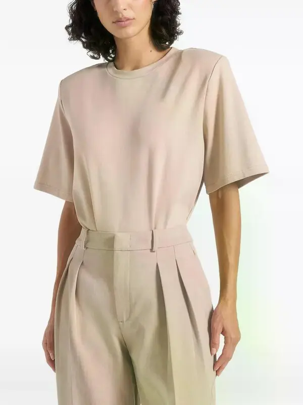 Manière De Voir Wide-shoulder Bodysuit T-shirt - Neutrals