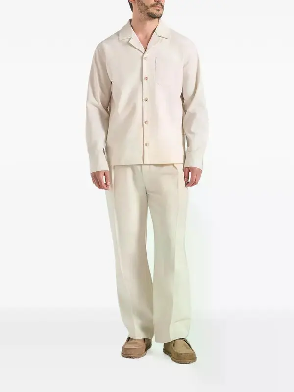 Manière De Voir Constant Linen Long Sleeve Shirt - Neutrals