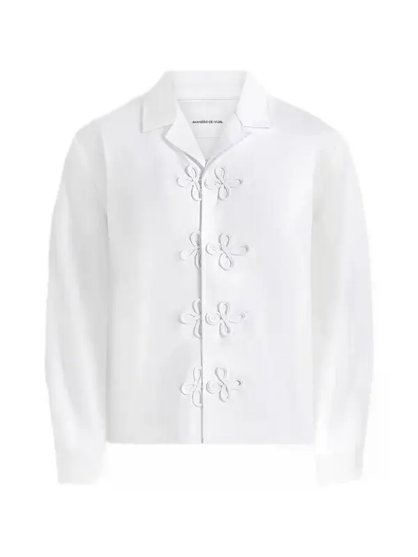 Manière De Voir Valen In Applique-detail Long-sleeve Shirt - White
