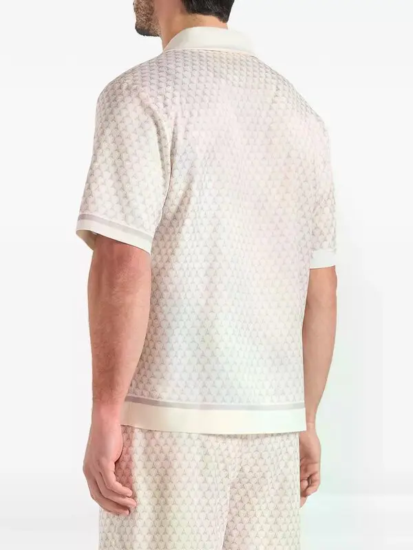 Manière De Voir Idriss In Cream Eiffel-monogram Resort Shirt