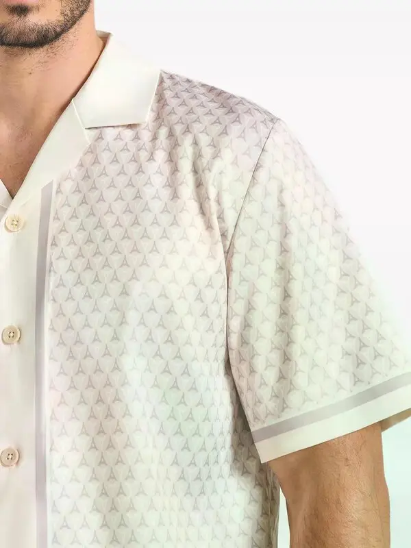 Manière De Voir Idriss In Cream Eiffel-monogram Resort Shirt