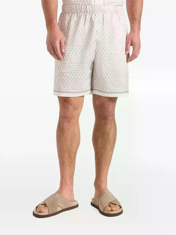Manière De Voir Jordan In Cream Eiffel-monogram Shorts - Neutrals