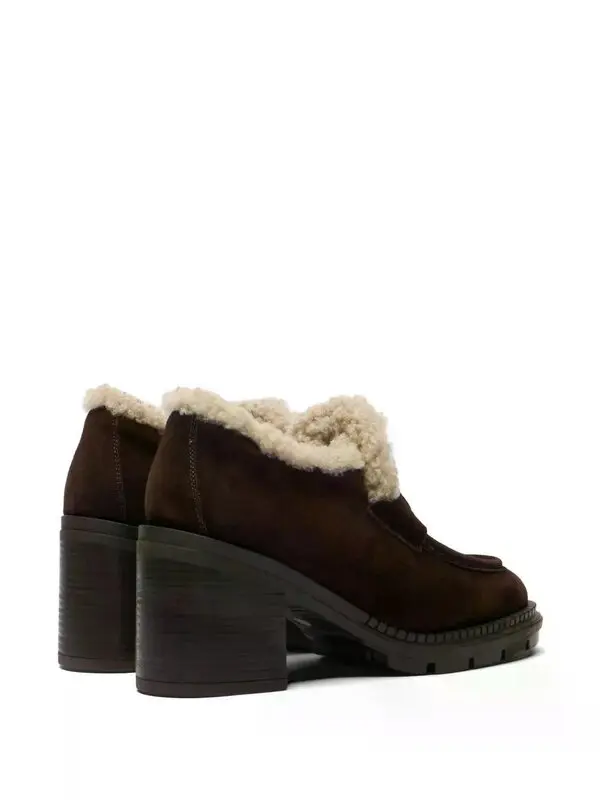 Casadei Suede Shearling-trim Pumps
