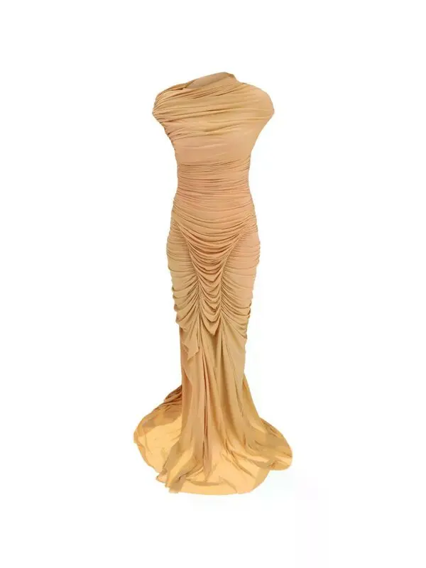 FRANCESCO MURANO Draped Asymmetric Maxi Gown
