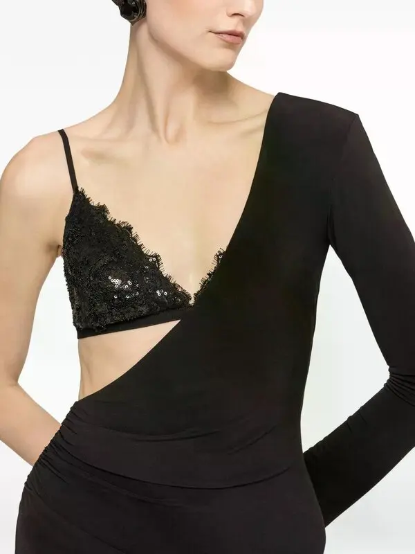 NISSA Asymmetrical Sequin-embellished Dress