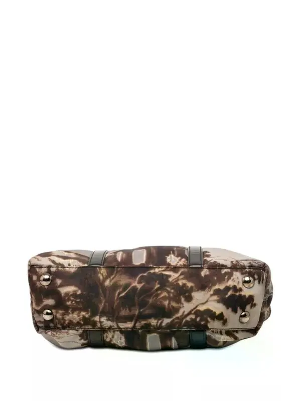 Prada Tessuto Printed Satchel - Brown