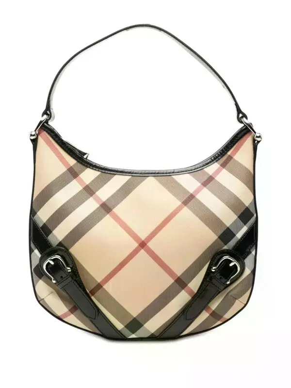 Burberry Supernova Check Coated Canvas Larkin Hobo Bag - Neutrals