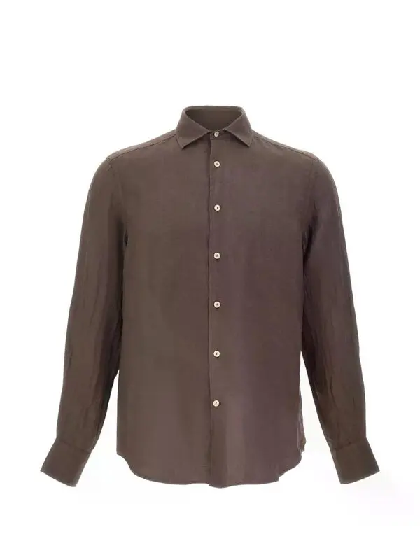 MC2 SAINT BARTH Pamplona Button-down Linen Shirt - Brown