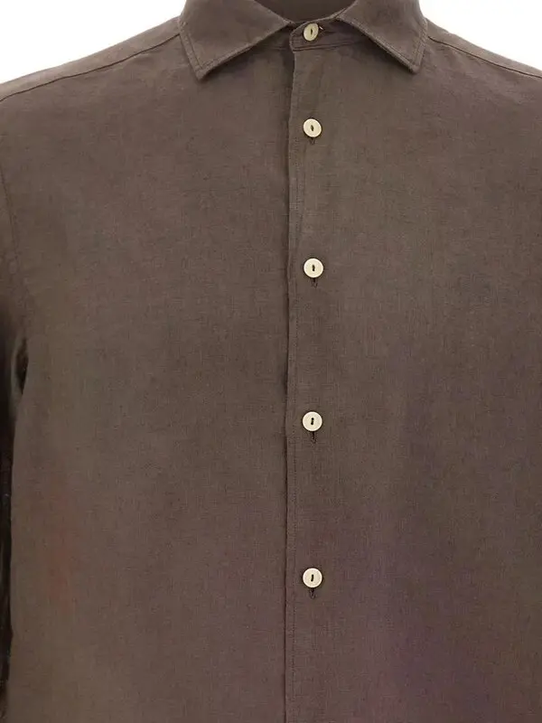 MC2 SAINT BARTH Pamplona Button-down Linen Shirt - Brown