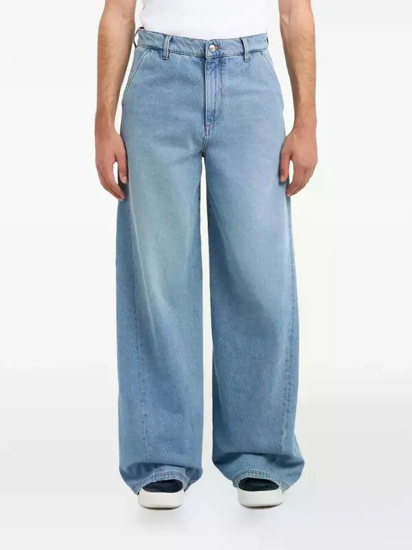 Gcds Stone-washed Wide-leg Jeans