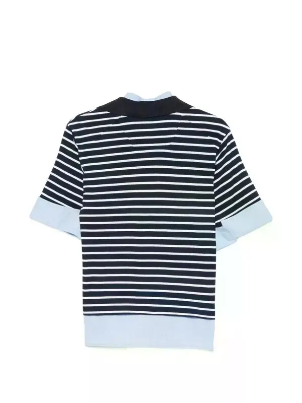 JUUN.J Striped Layered Effect Polo Shirt