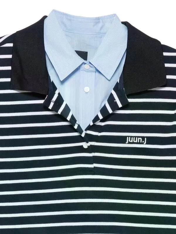 JUUN.J Striped Layered Effect Polo Shirt