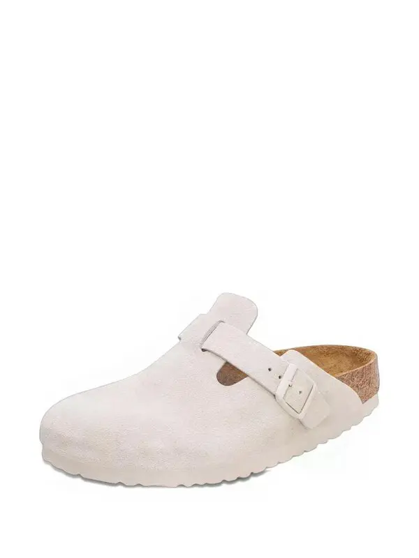 BIRKENSTOCK Boston Suede Mules - Neutrals
