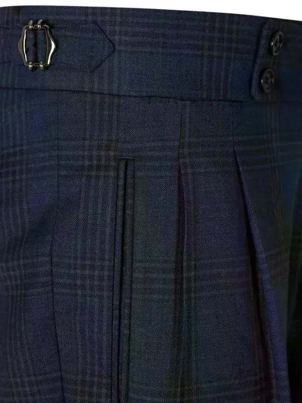 Scabal Check-pattern Pleated Trousers