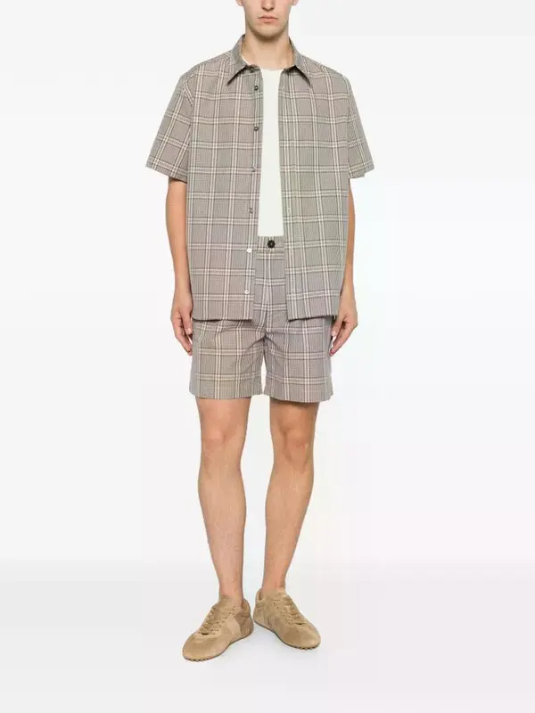 AMARANTO Check-pattern Pleated Shorts