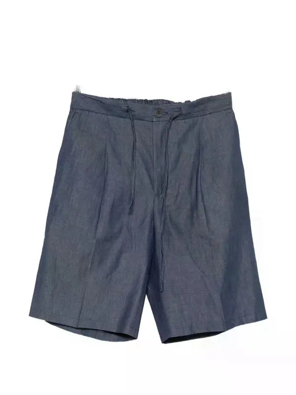 HEVO Pleated Drawstring Shorts - Blue