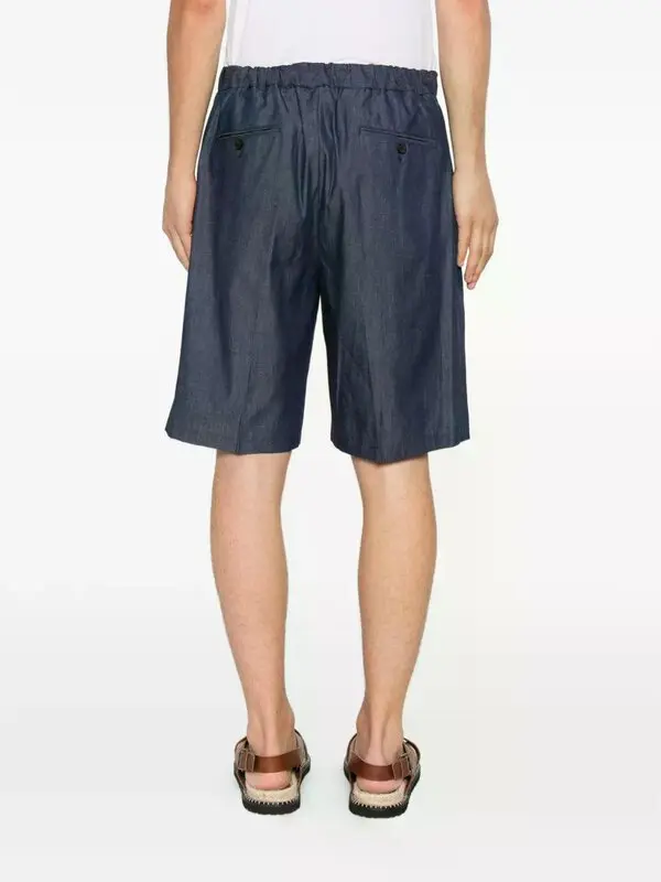HEVO Pleated Drawstring Shorts - Blue