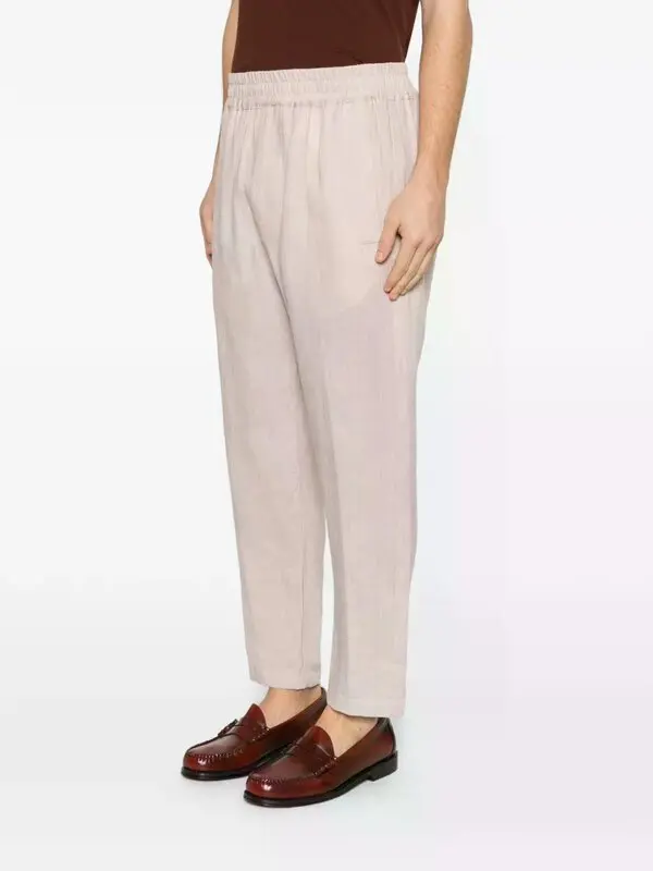 Eleventy Elasticated Waist Linen Trousers - Pink