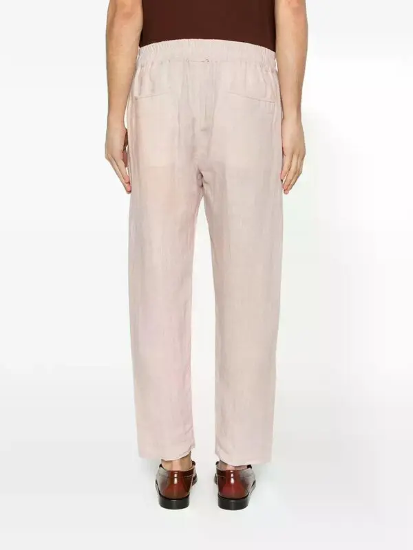 Eleventy Elasticated Waist Linen Trousers - Pink